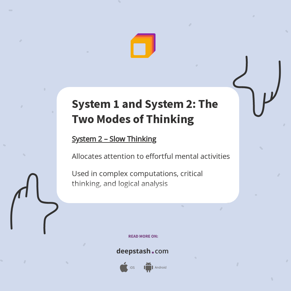 System 1 and System 2: The Two Modes of Thinking - Deepstash