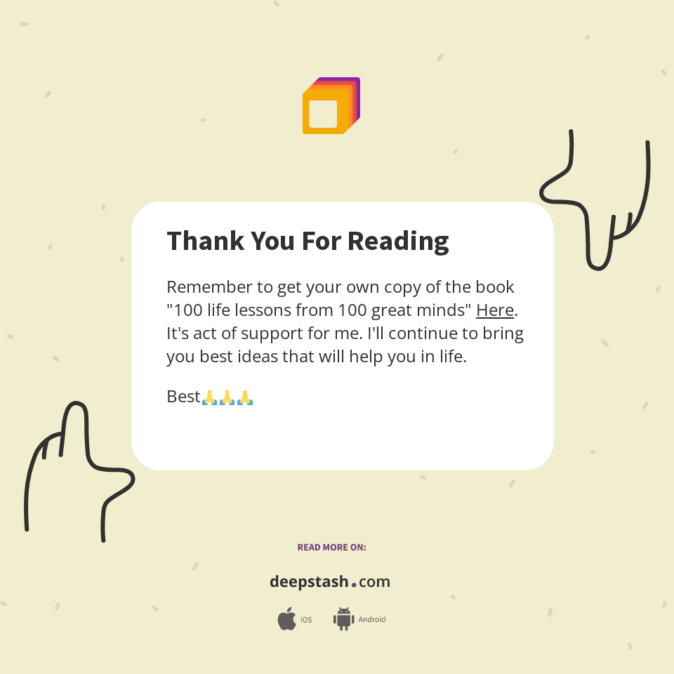 Thank You For Reading - Deepstash
