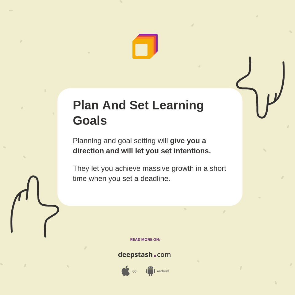 Plan And Set Learning Goals - Deepstash