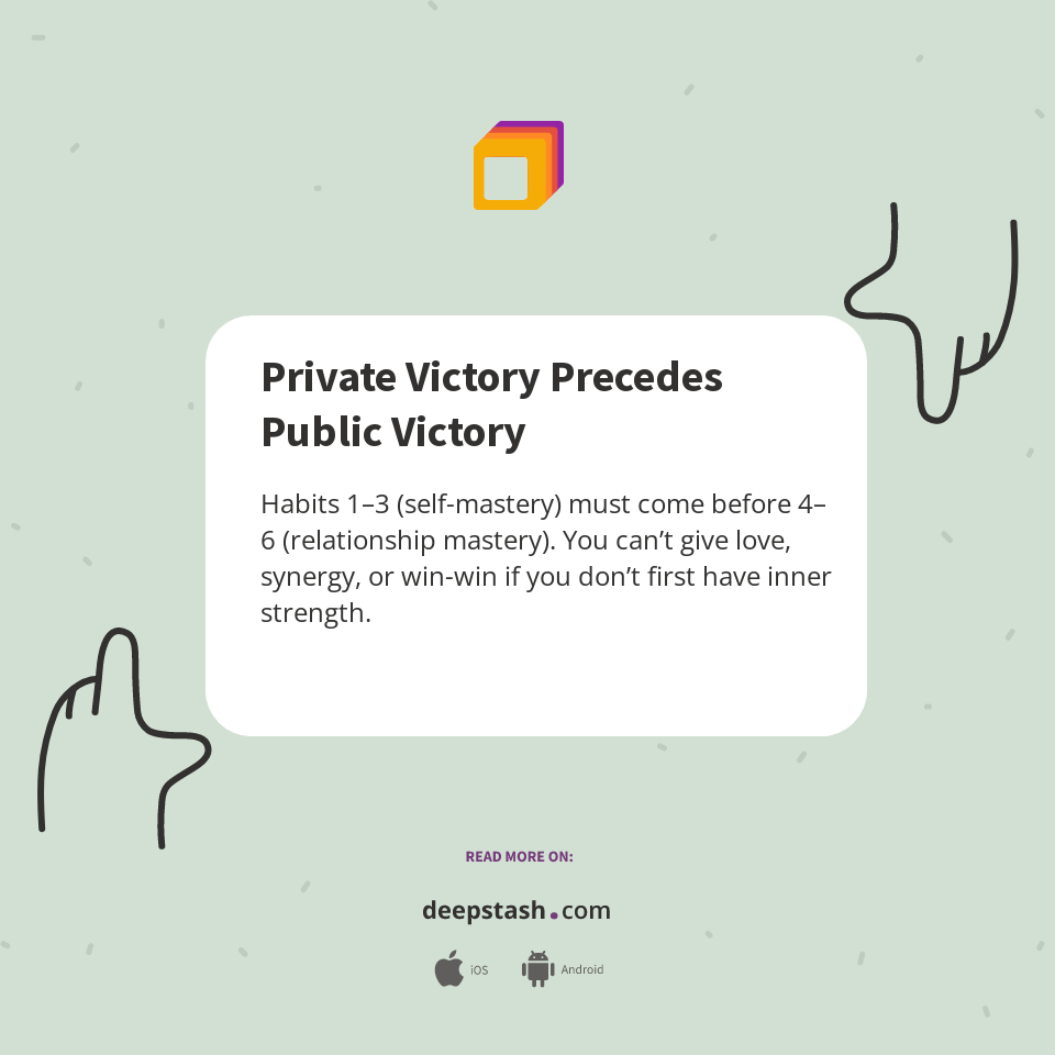 Private Victory Precedes Public Victory - Deepstash