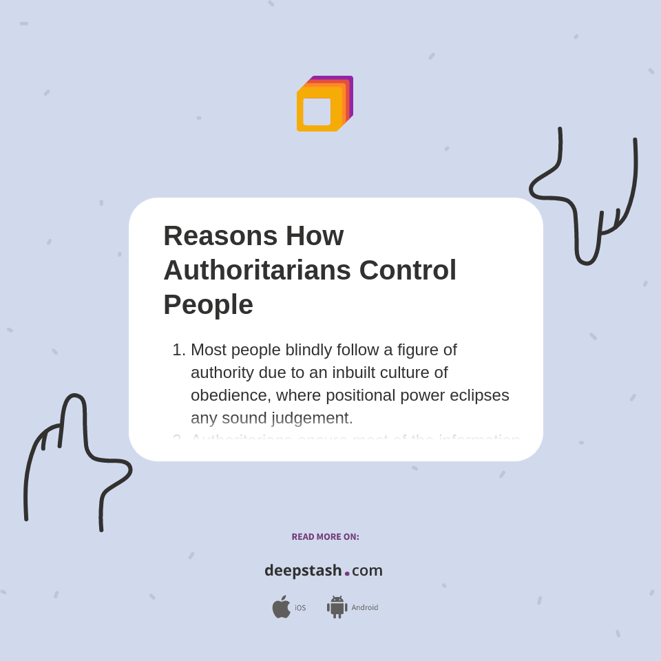Reasons How Authoritarians Control People - Deepstash