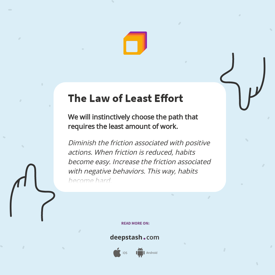 The Law of Least Effort - Deepstash