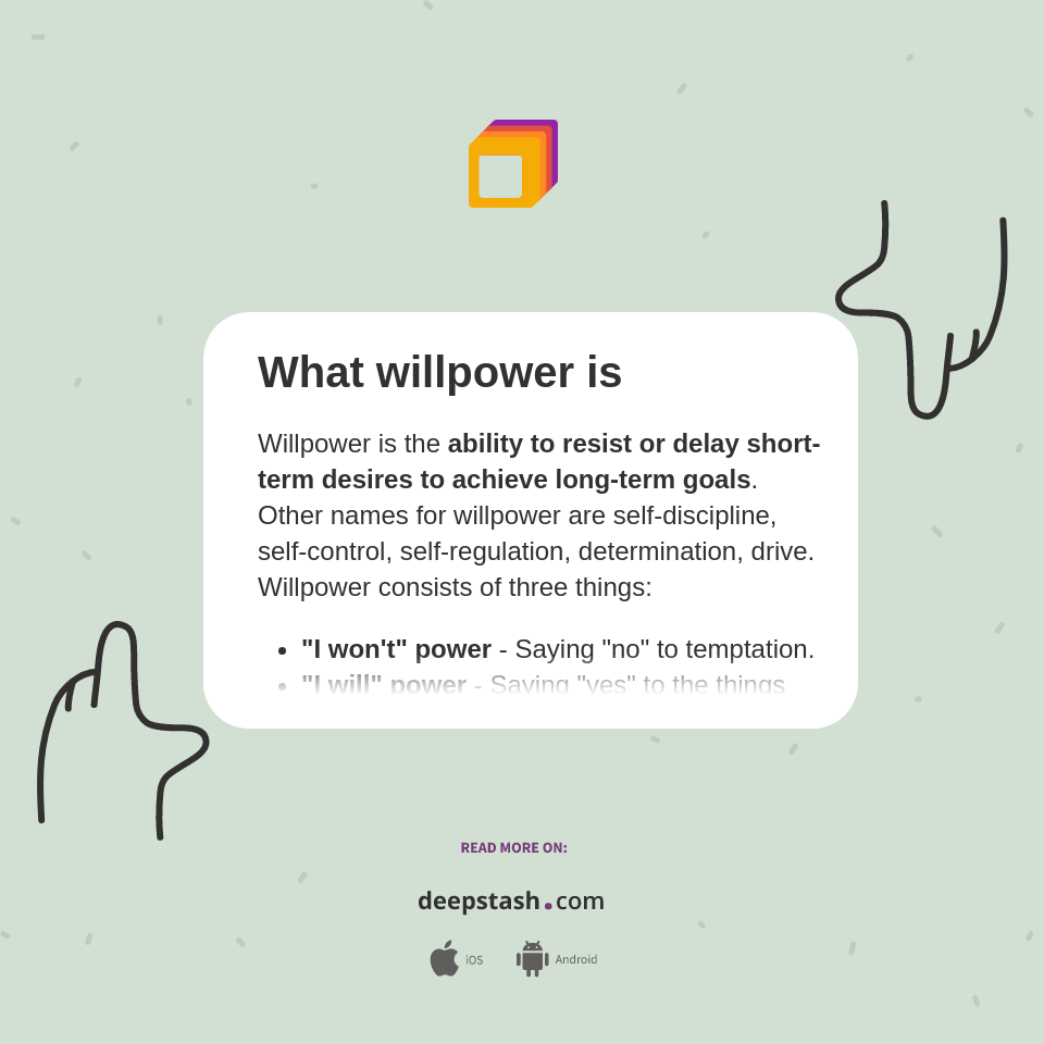 What willpower is - Deepstash