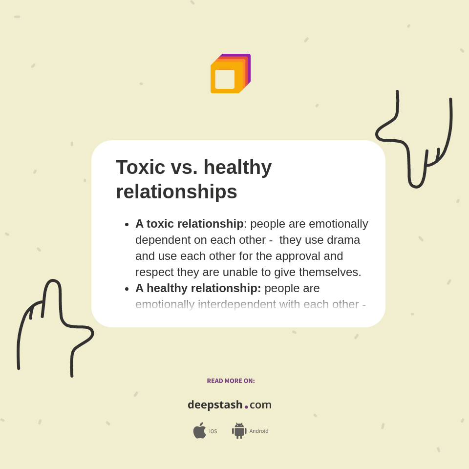 Toxic vs. healthy relationships - Deepstash