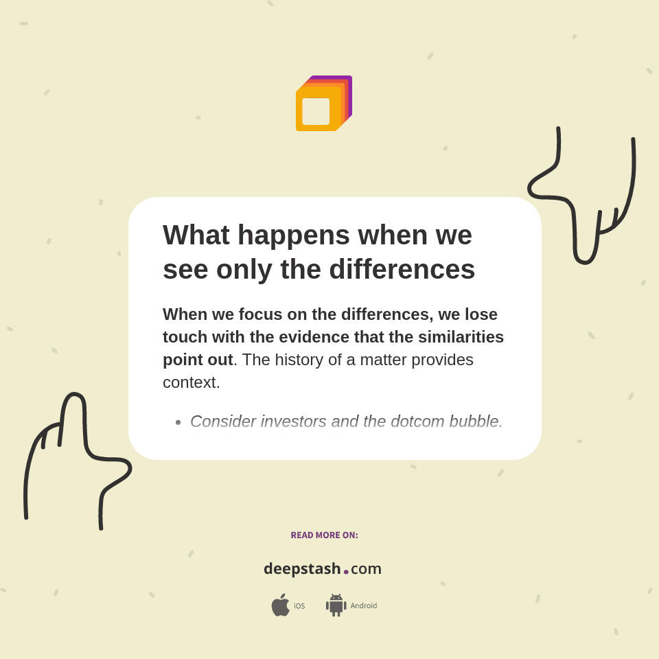 What happens when we see only the differences - Deepstash