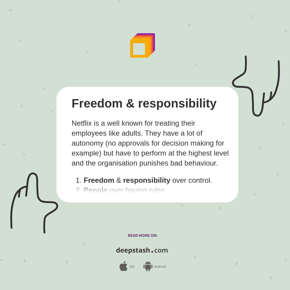 Freedom & responsibility - Deepstash
