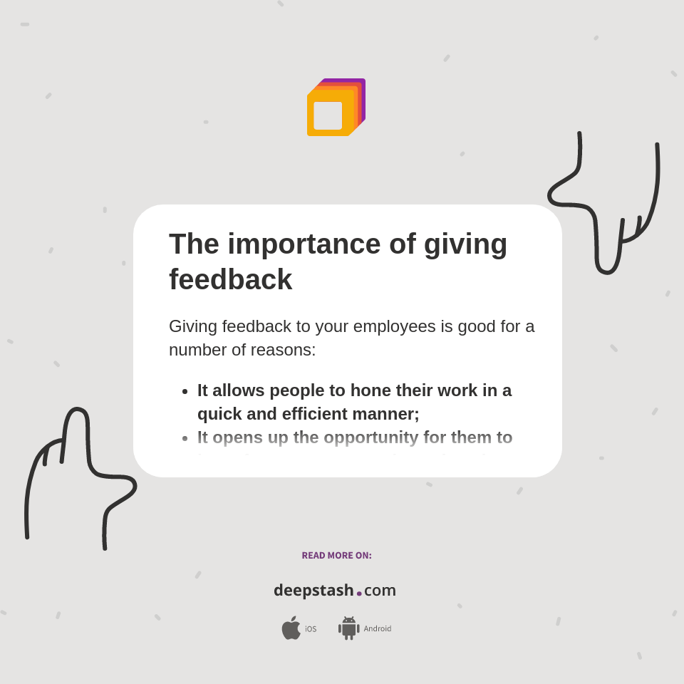 The importance of giving feedback - Deepstash