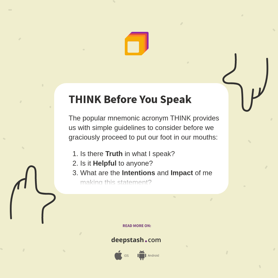 THINK Before You Speak - Deepstash