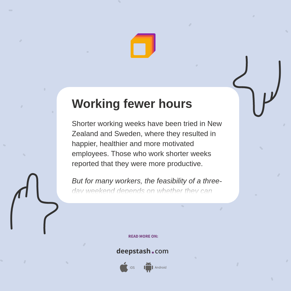 Working fewer hours - Deepstash