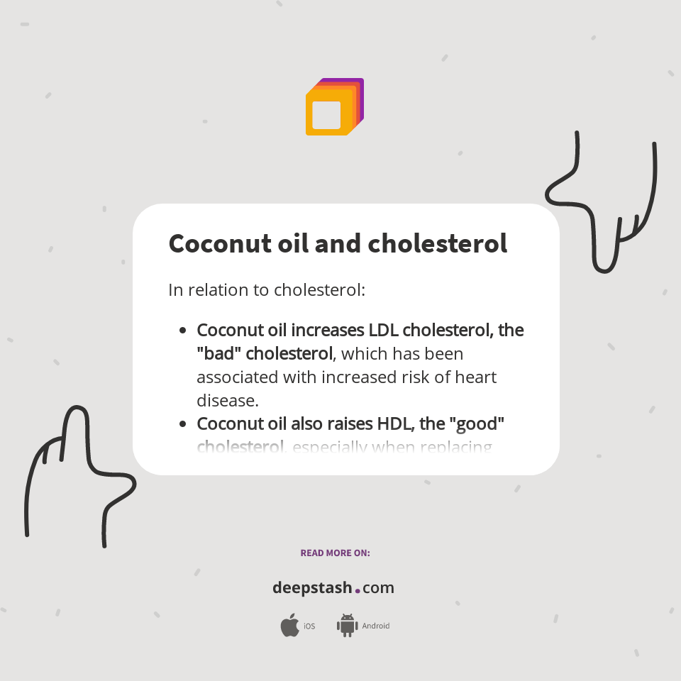Coconut oil and cholesterol - Deepstash