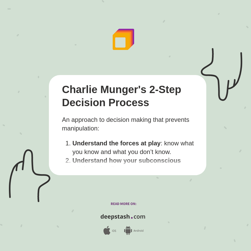 Charlie Munger's 2-Step Decision Process - Deepstash
