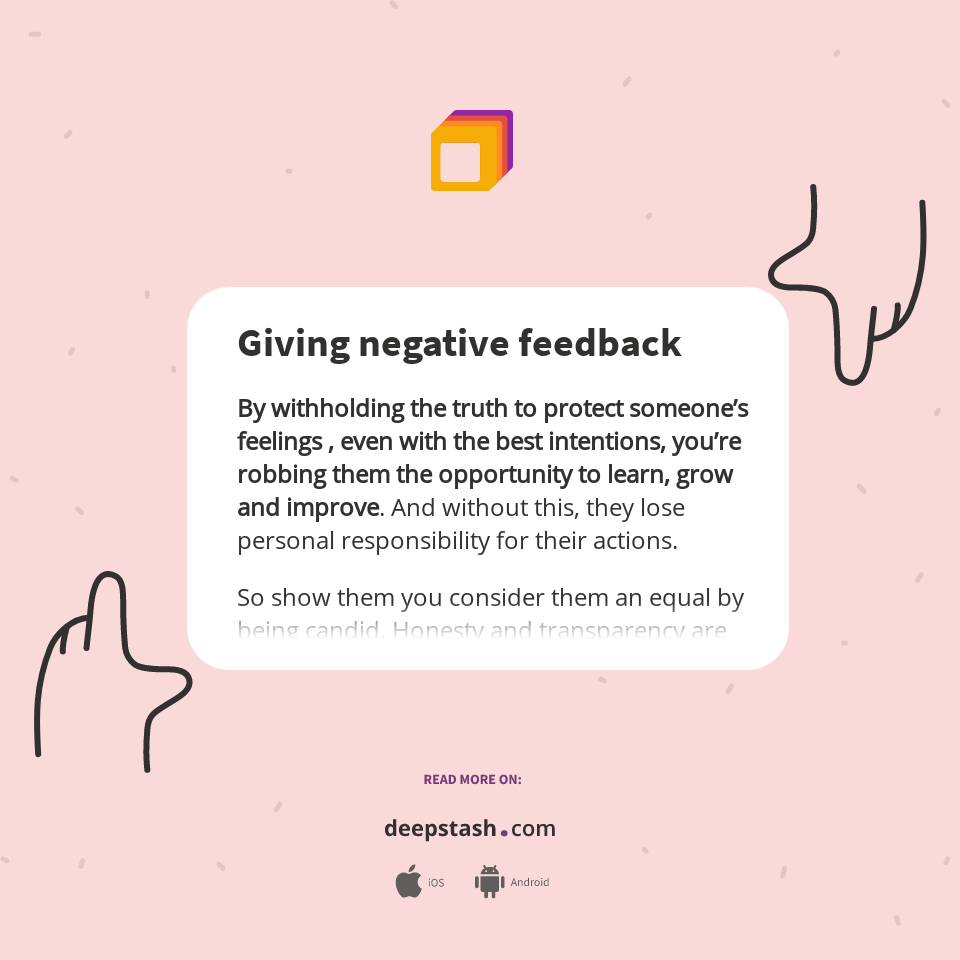 Giving negative feedback - Deepstash