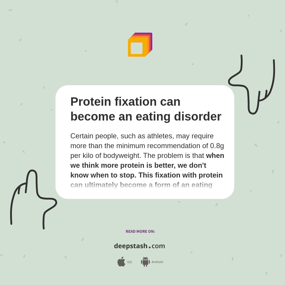 Protein fixation can become an eating disorder - Deepstash