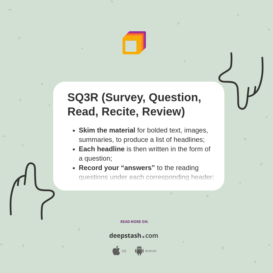 SQ3R (Survey, Question, Read, Recite, Review) - Deepstash