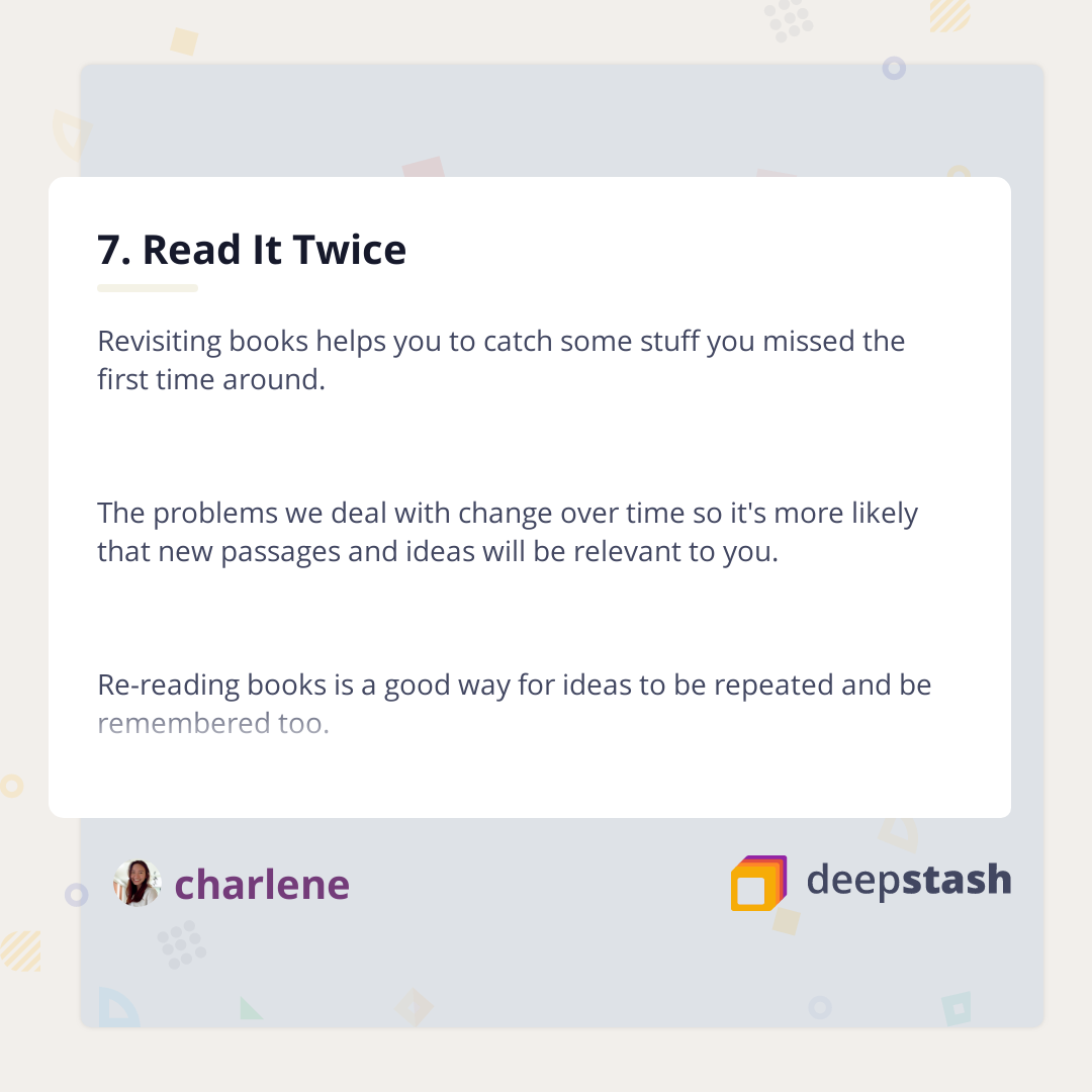 7. Read It Twice - Deepstash