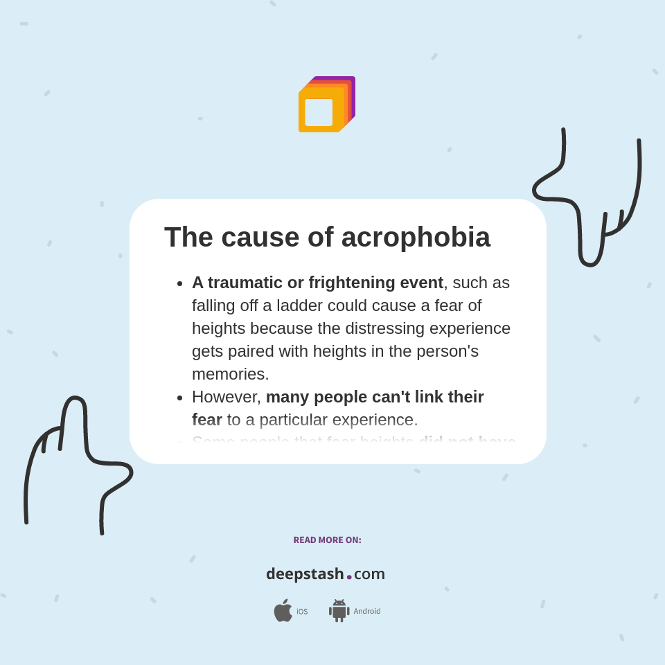 The cause of acrophobia - Deepstash