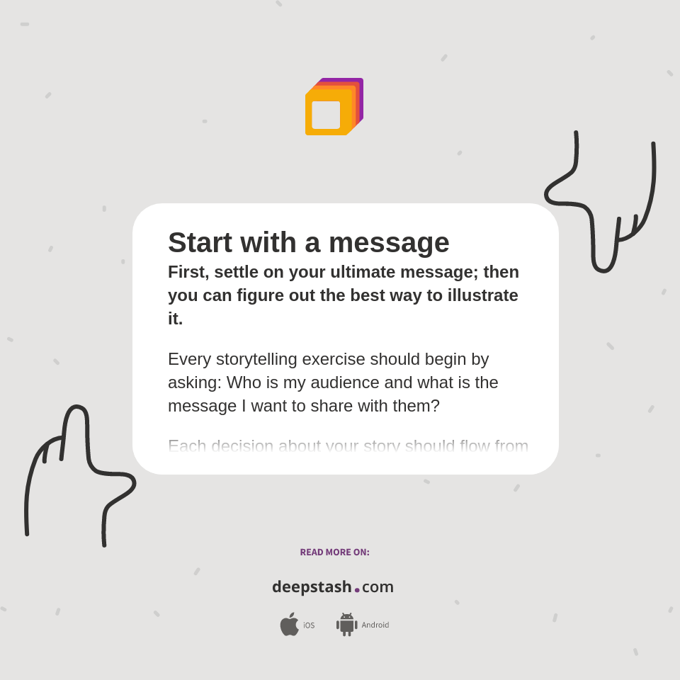 Start with a message - Deepstash