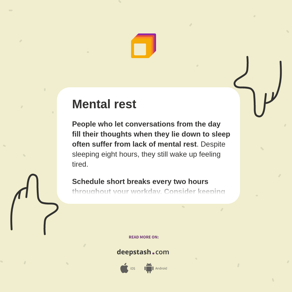 Mental rest - Deepstash