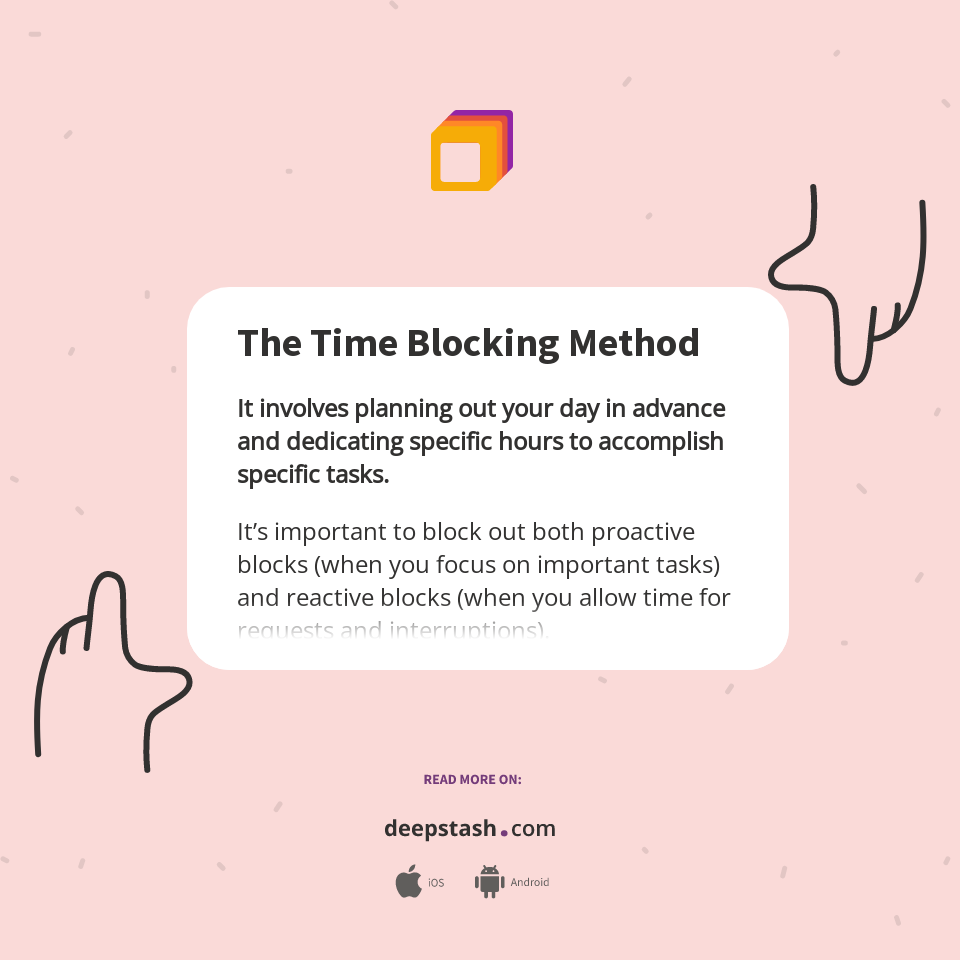 The Time Blocking Method - Deepstash