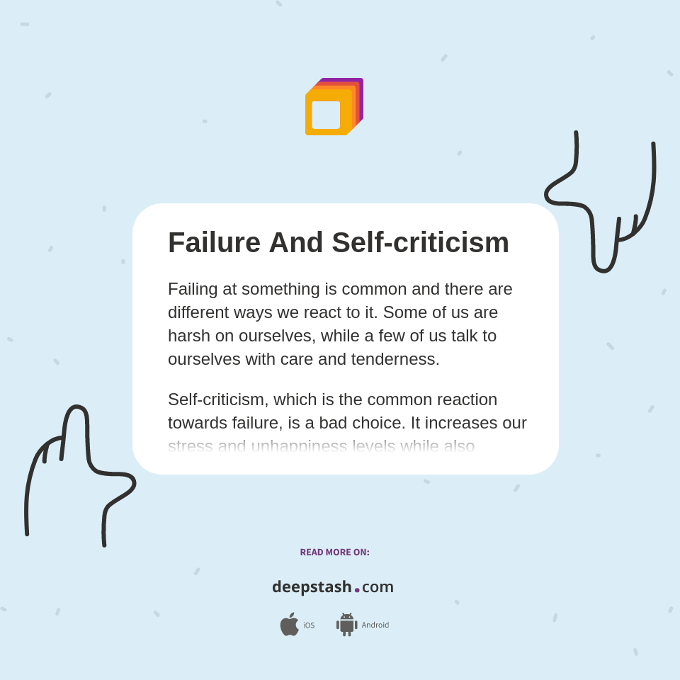 Failure And Self-criticism - Deepstash