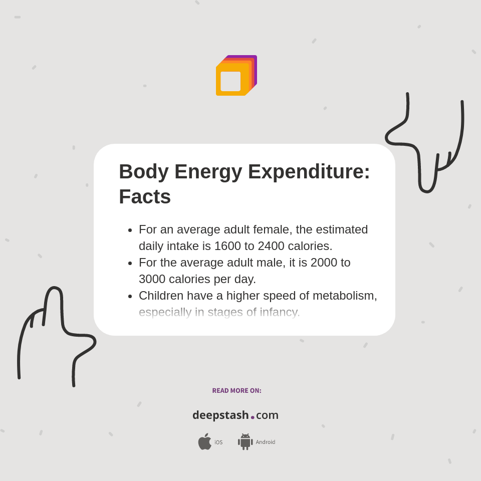 Body Energy Expenditure: Facts - Deepstash