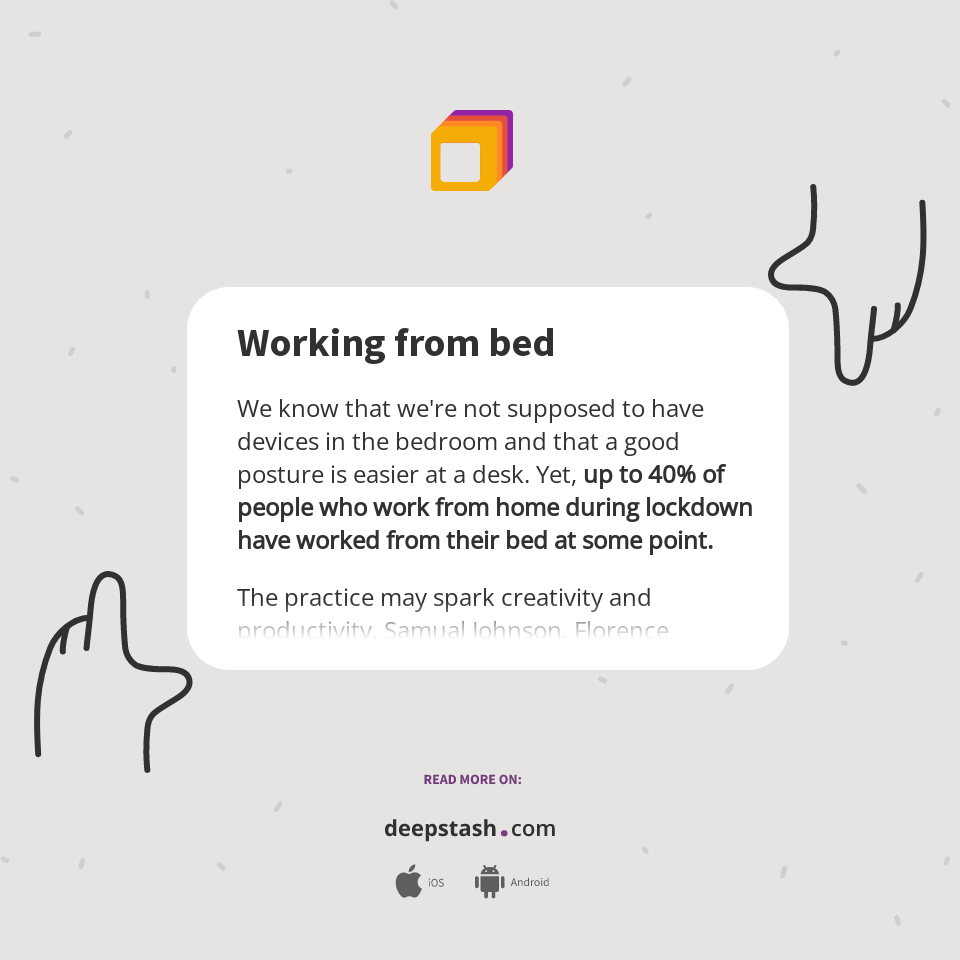 Working from bed - Deepstash