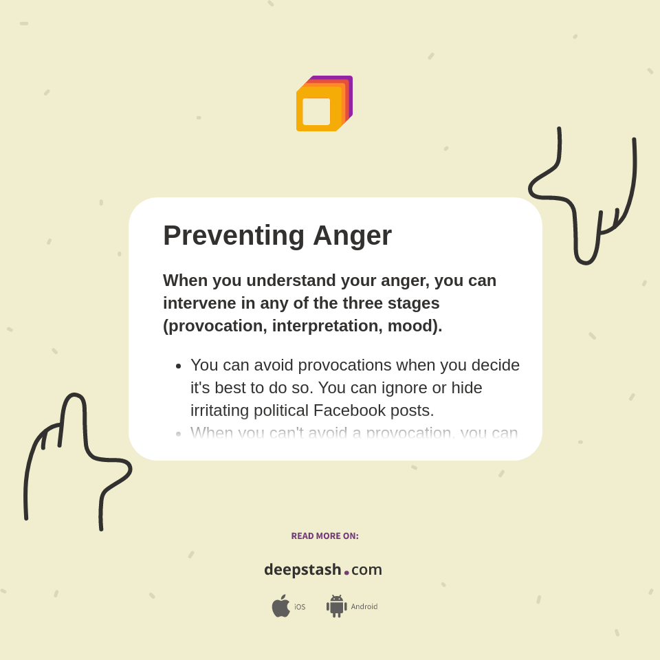 Preventing Anger - Deepstash