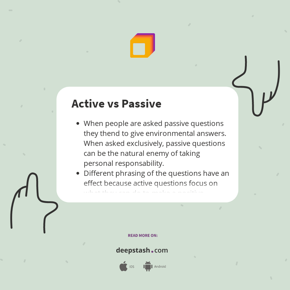 Active vs Passive - Deepstash