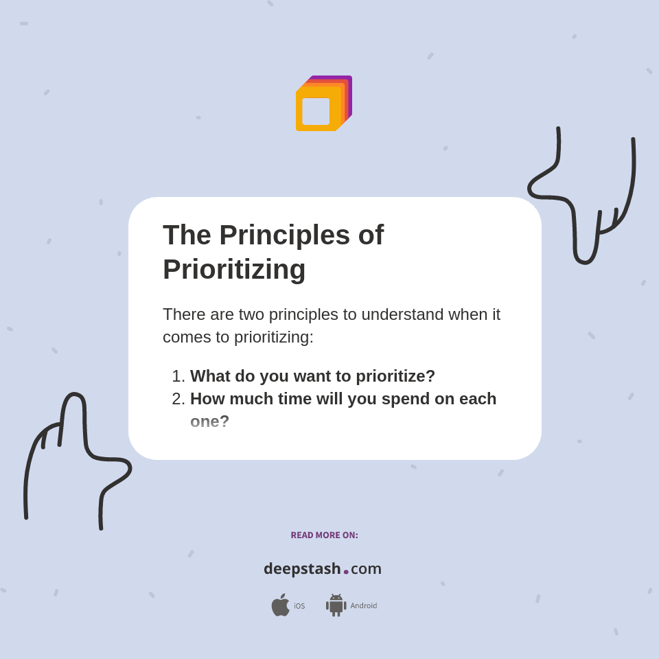 The Principles of Prioritizing - Deepstash