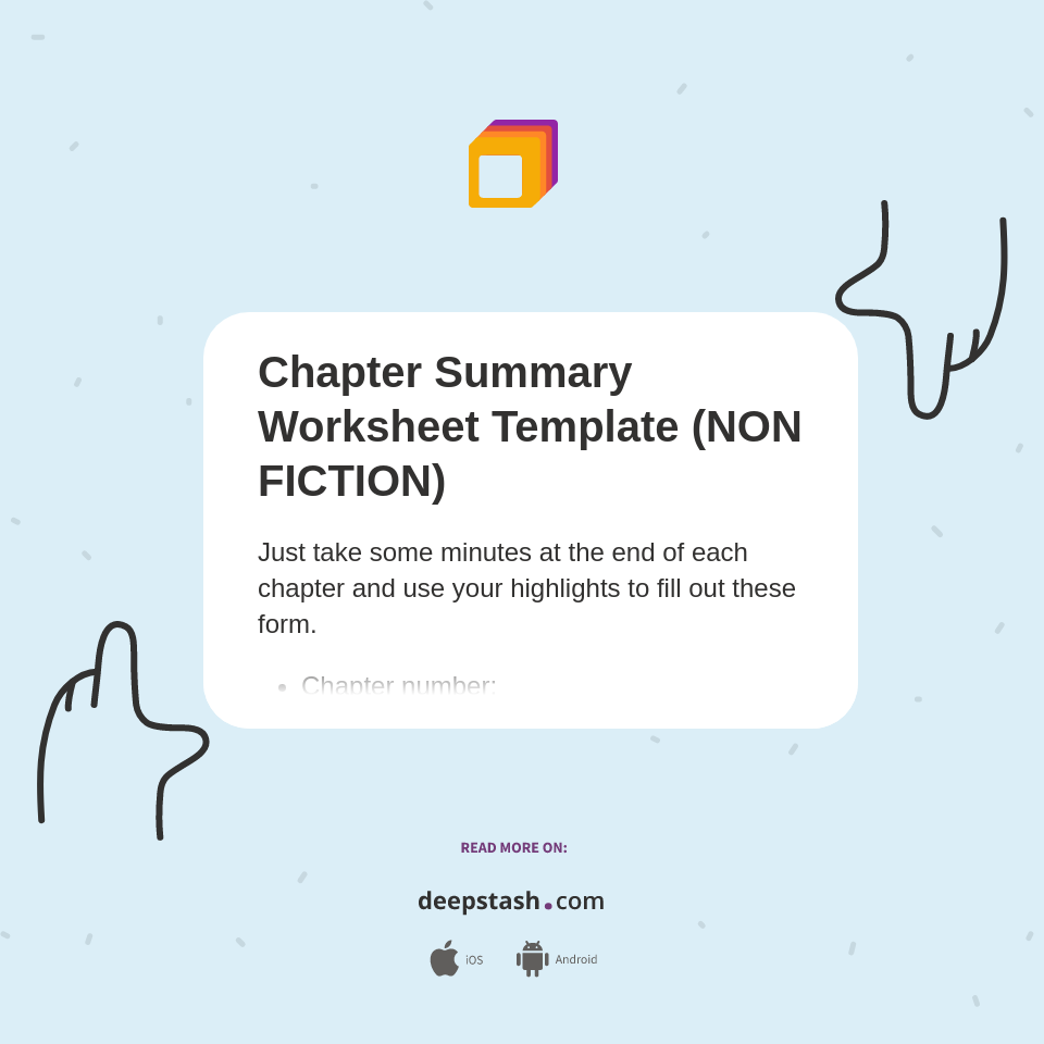 Chapter Summary Worksheet Template NON FICTION Deepstash Chapter Summary Worksheet Template NON FICTION Deepstash