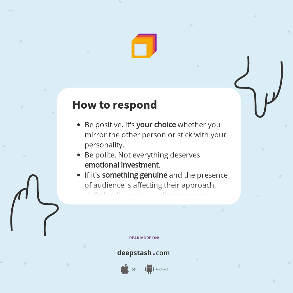 How to respond - Deepstash
