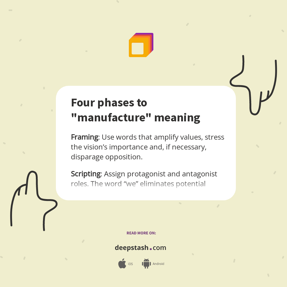 Four phases to "manufacture" meaning - Deepstash
