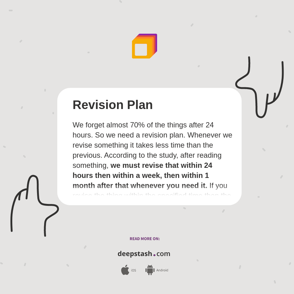 Revision Plan - Deepstash