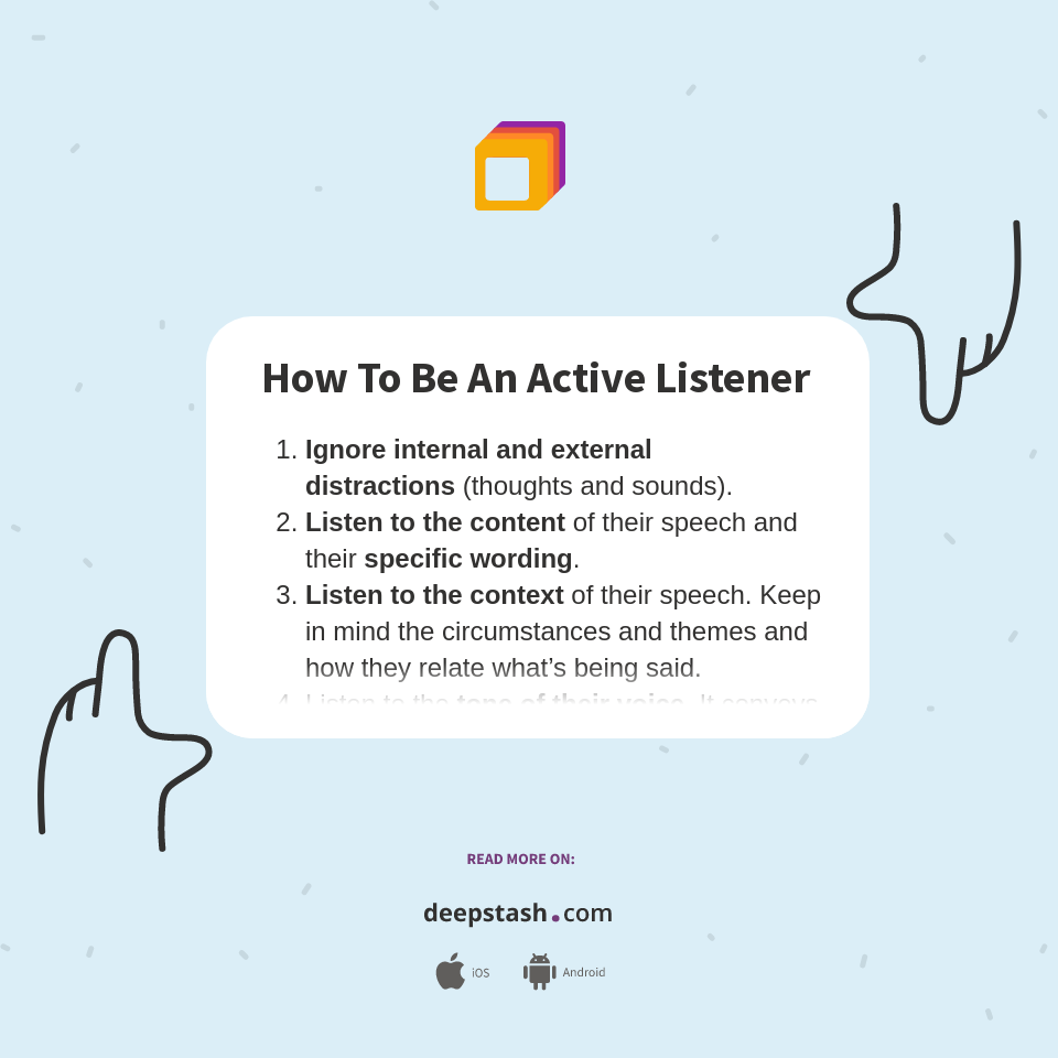 How To Be An Active Listener - Deepstash