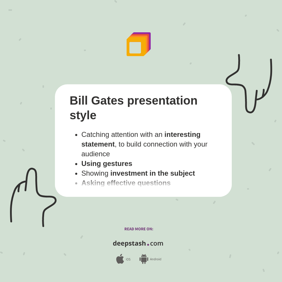 Bill Gates presentation style - Deepstash