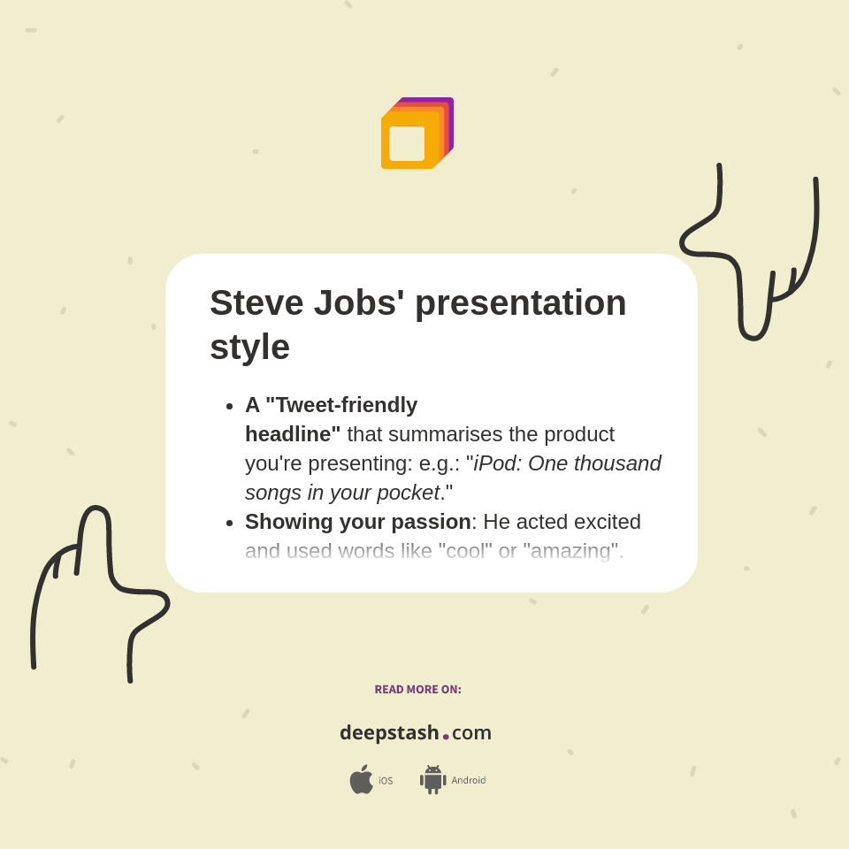 Steve Jobs' presentation style - Deepstash