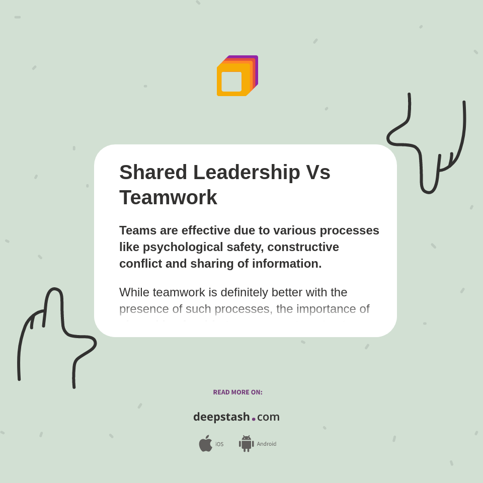 Shared Leadership Vs Teamwork - Deepstash
