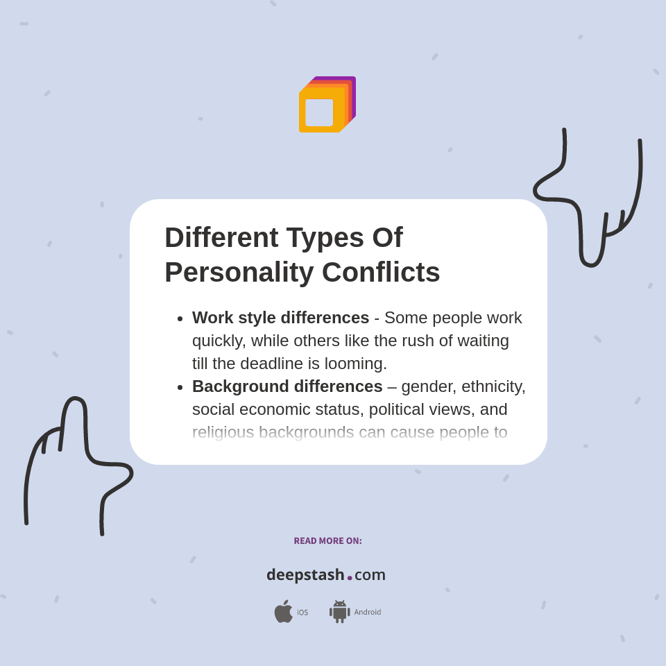 Different Types Of Personality Conflicts - Deepstash