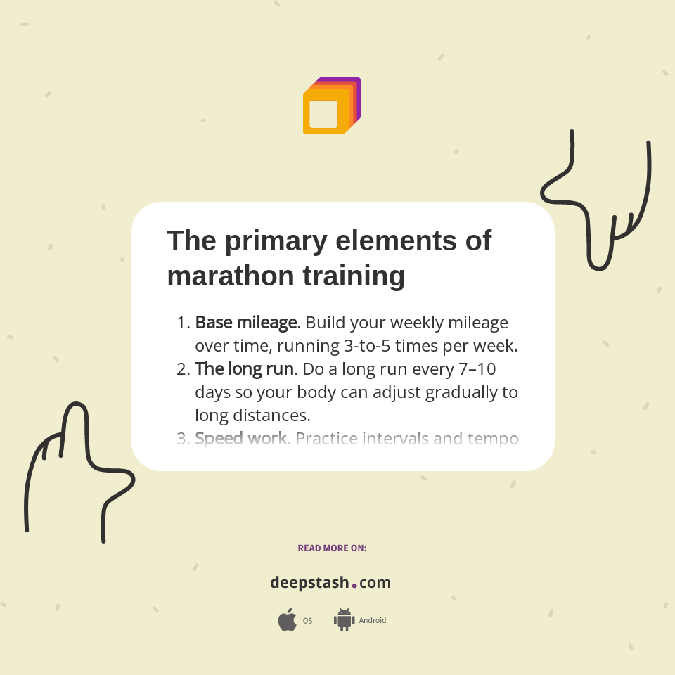 The primary elements of marathon training - Deepstash
