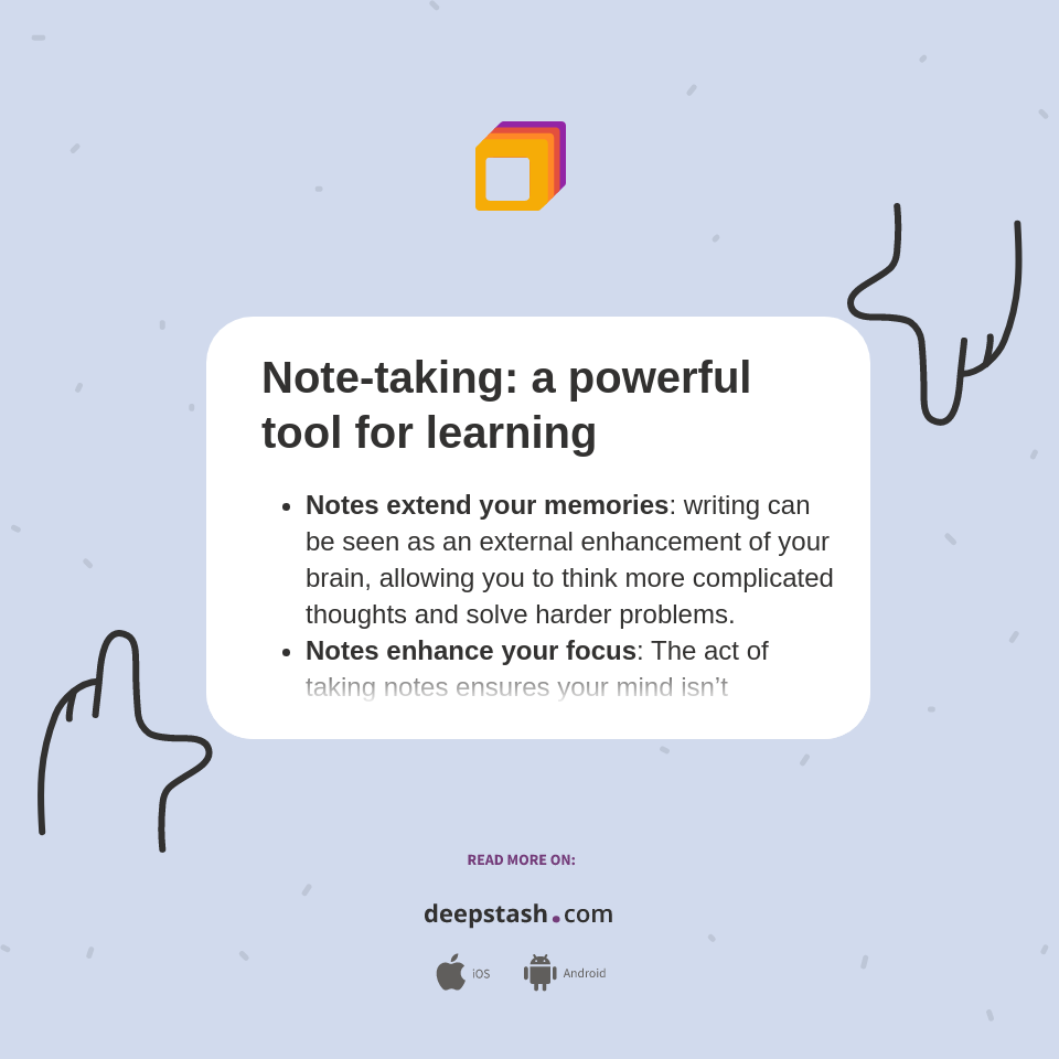 Note-taking: a powerful tool for learning - Deepstash