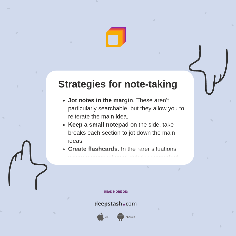 Strategies for note-taking - Deepstash