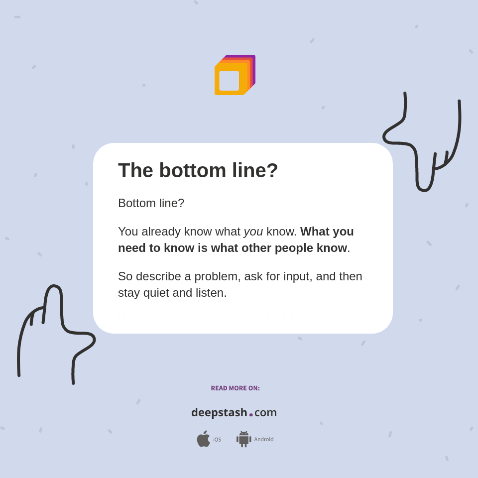 The bottom line? - Deepstash