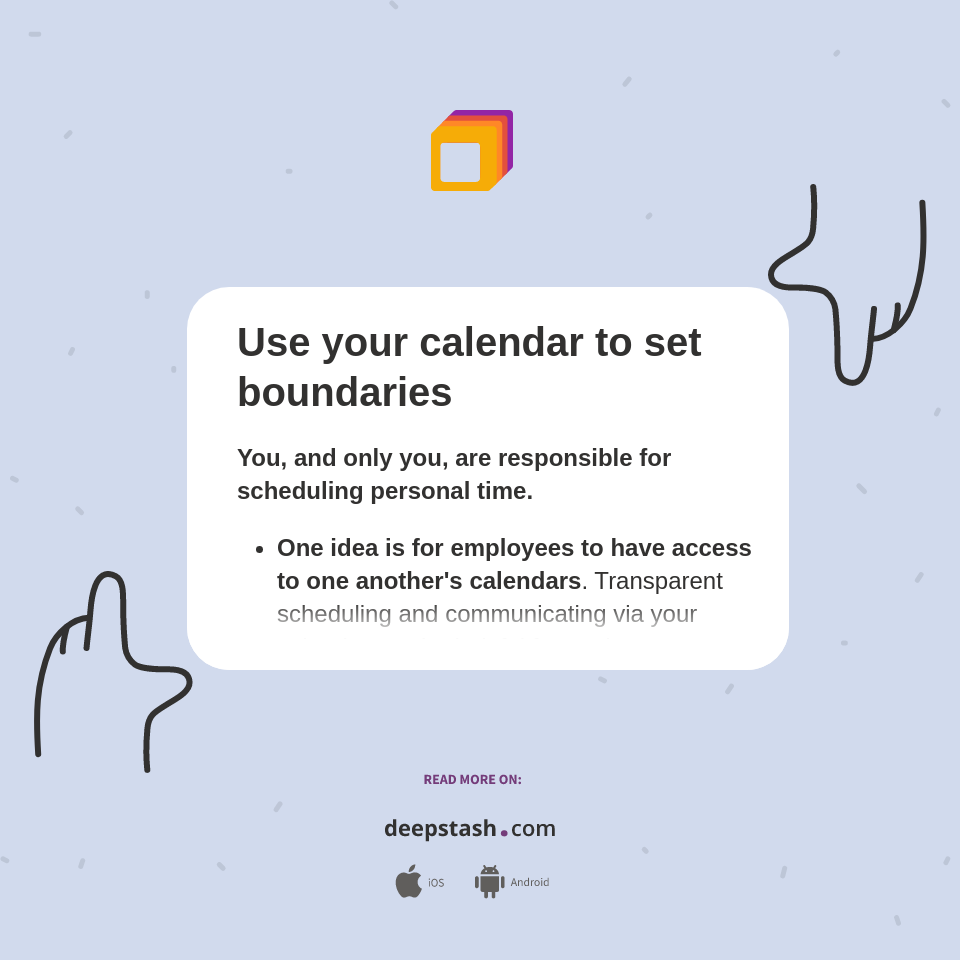 Use your calendar to set boundaries - Deepstash