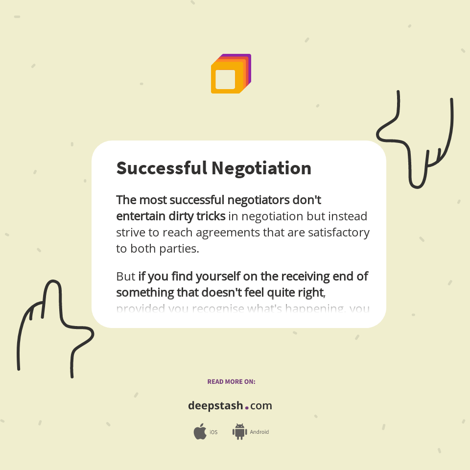 Successful Negotiation - Deepstash
