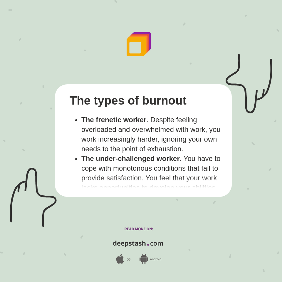 The types of burnout - Deepstash