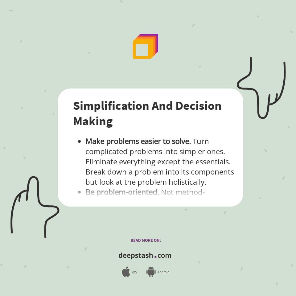 Simplification And Decision Making - Deepstash
