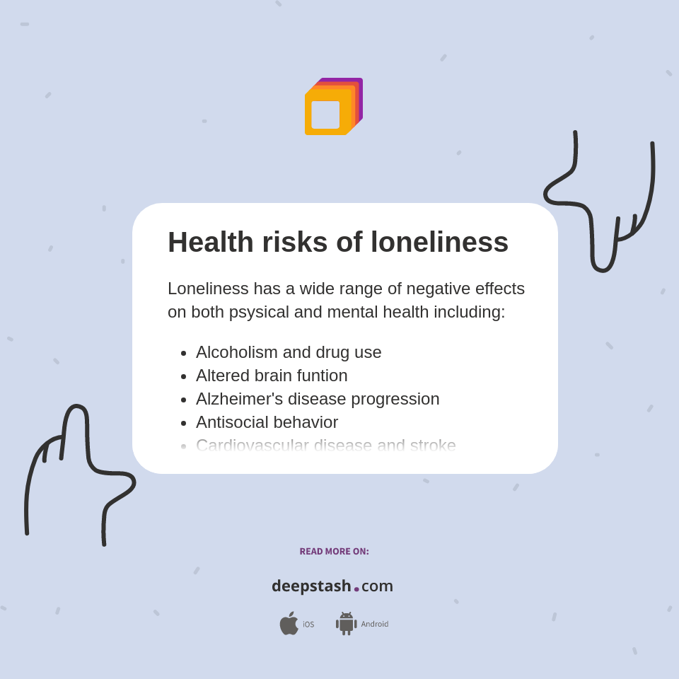 Health risks of loneliness - Deepstash