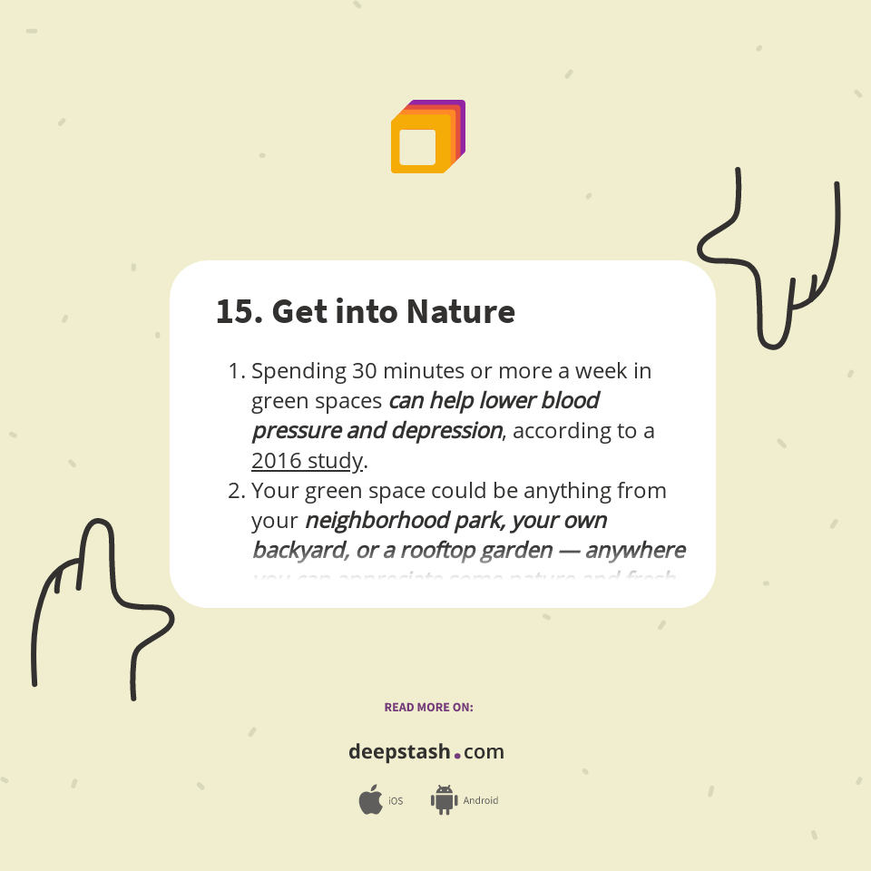 15. Get into Nature - Deepstash
