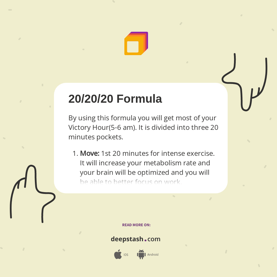 20/20/20 Formula - Deepstash