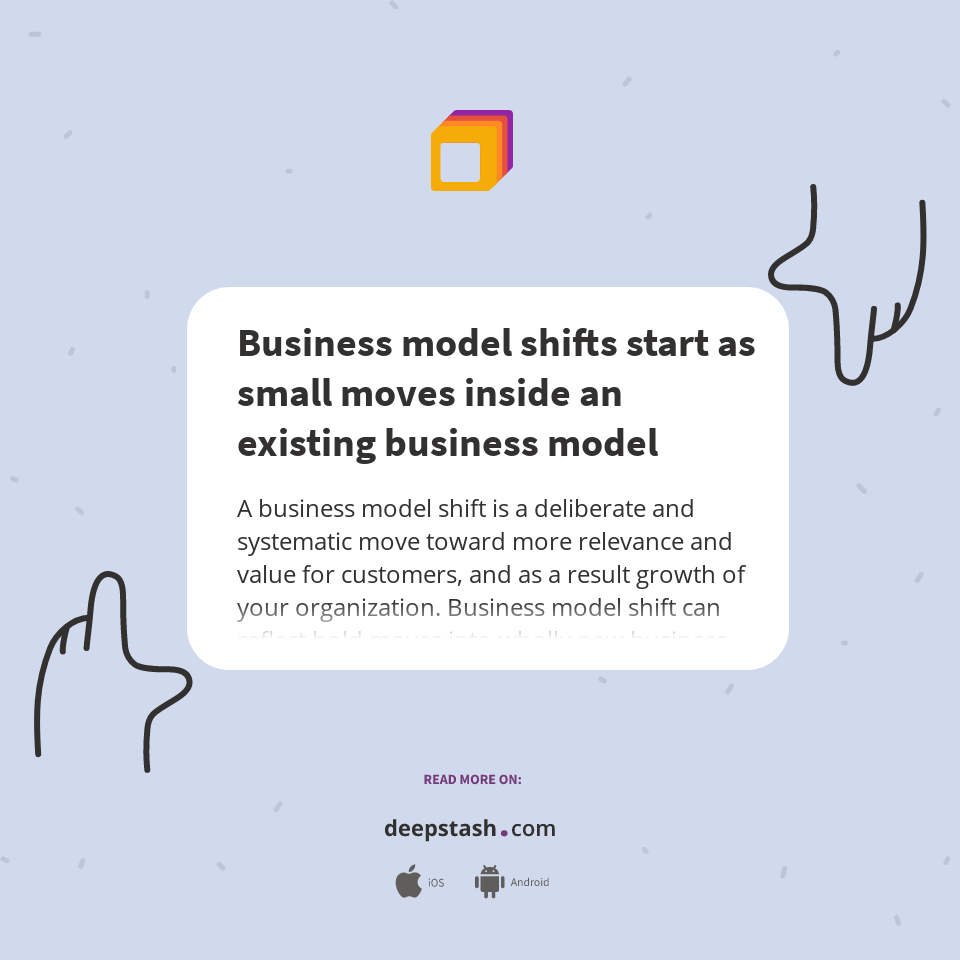 Business model shifts start as small moves inside an existing business ...